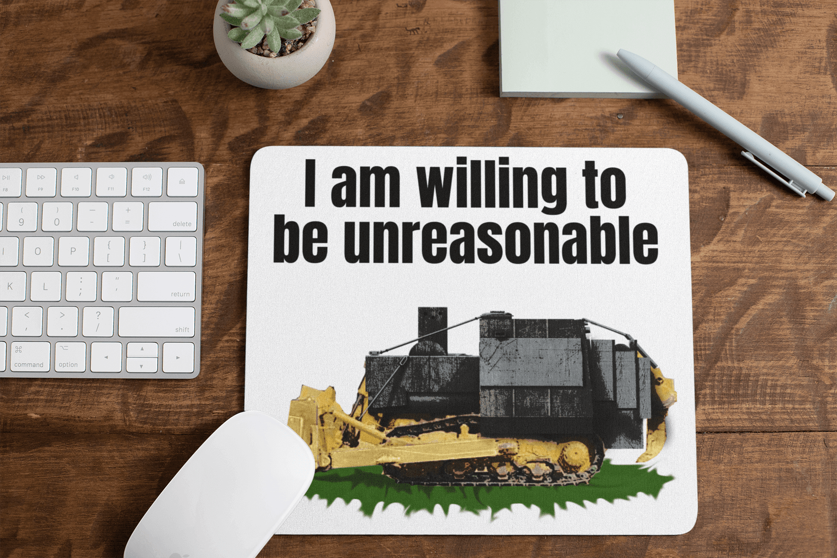 I am willing to be unreasonable - Mouse pad – Horrible Designs