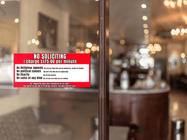 NO SOLICITING STICKER – Horrible Designs